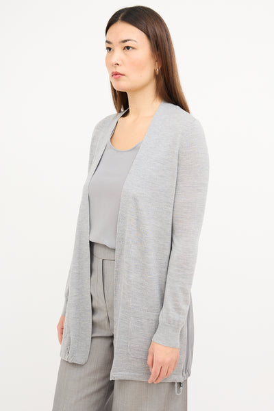 Akris // Grey Wool Drawcord Cardigan – VSP Consignment