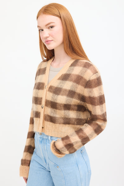 Acne Studios // Beige & Brown Mohair Cropped Cardigan – VSP Consignment