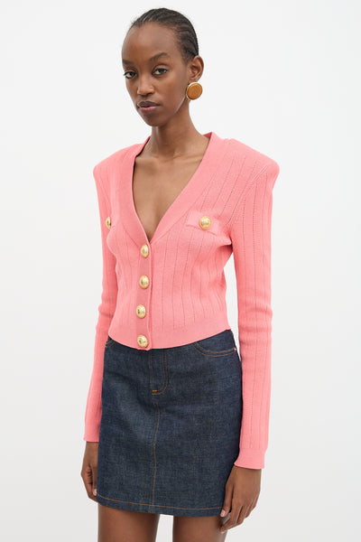 Balmain // Cropped Knit Cardigan – VSP Consignment