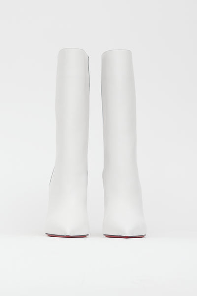 Christian Louboutin // White & Black Astrilarge Booty Heeled Boot – VSP Consignment