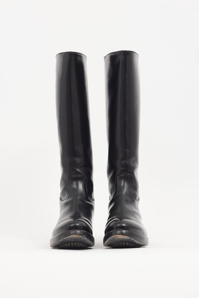 Rocco P. // Black Leather Zip Knee High Boot – VSP Consignment