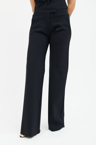 Greta Constantine // Black Neoprene Straight Leg Trouser – VSP Consignment