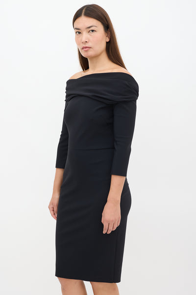 Greta Constantine // Black Off Shoulder Midi Dress – VSP Consignment