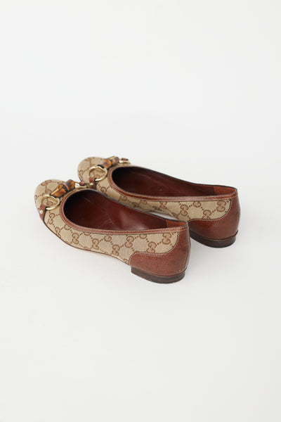 Gucci // Beige GG Supreme Monogram Bamboo Flat – VSP Consignment