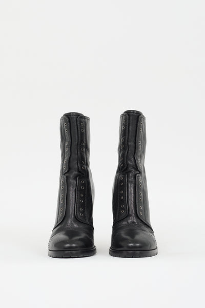 Jimmy Choo // Leather Grommet Heeled Boot – VSP Consignment