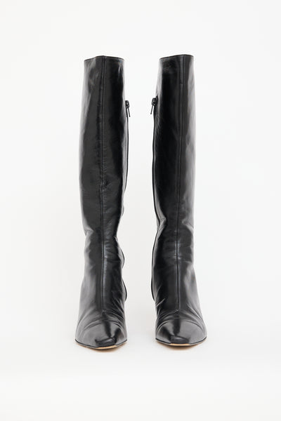 Jimmy Choo // Black Leather Knee High Boot – VSP Consignment