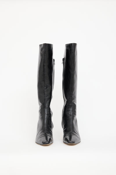 Jimmy Choo // Black Leather Knee High Boot – VSP Consignment