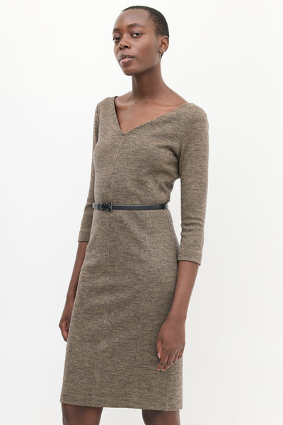 Max Mara // V-Neck Belted Midi Dress – VSP Consignment
