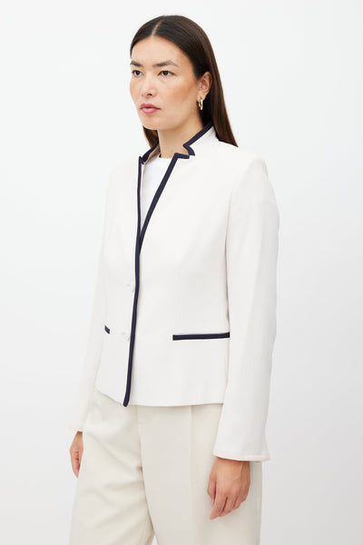 Max Mara // Cream & Navy Trim Blazer – VSP Consignment