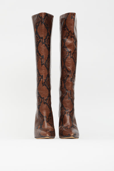 Paris Texas // Brown & Black Textured Leather High Heeled Boot – VSP Consignment