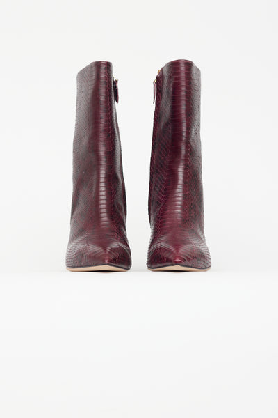 Paris Texas // Burgundy Embossed Leather Heeled Boot – VSP Consignment
