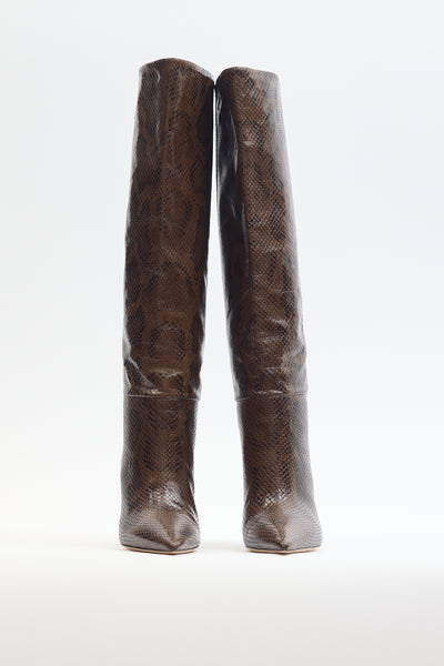 Paris Texas // Brown & Black Embossed Leather High Heel Boot – VSP Consignment