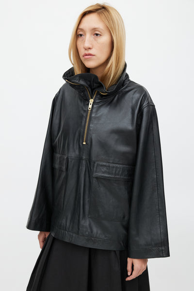 Smythe // Black Leather Over The Head Anorak – VSP Consignment