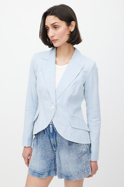Smythe // Stripe One Button Blazer – VSP Consignment