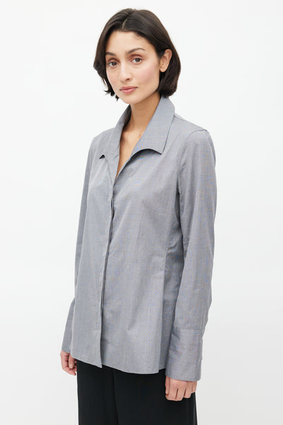 The Row // Grey French Cuff Shirt – VSP Consignment