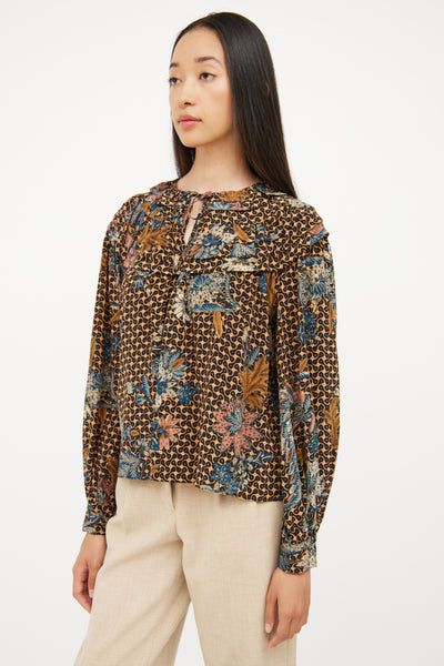 Ulla Johnson // Black & Multi Silk Floral Blouse – VSP Consignment