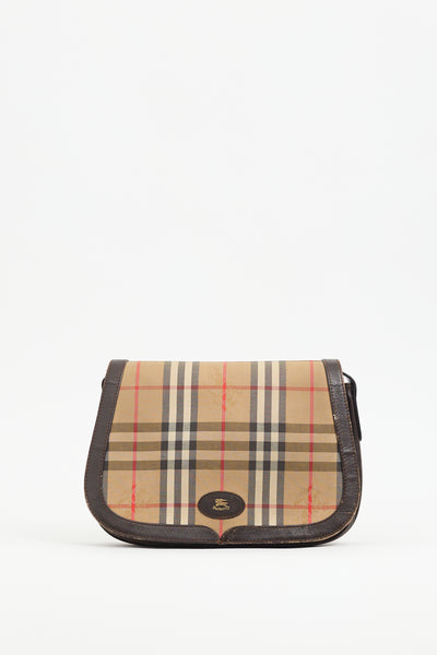 Burberry // Vintage Brown Haymarket Crossbody Bag – VSP Consignment