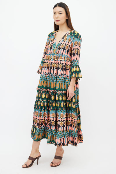 La DoubleJ // Multi Jennifer Jane Graphic Print Midi Dress – VSP Consignment