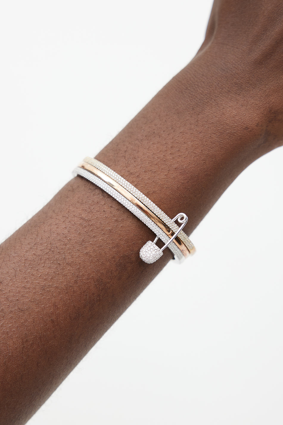 APM Monaco // Triple Colors Safety Pin Stacked Bracelet – VSP Consignment
