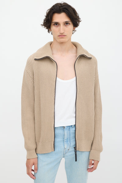 Acne Studios // Beige Funnel Zipped Sweater – VSP Consignment