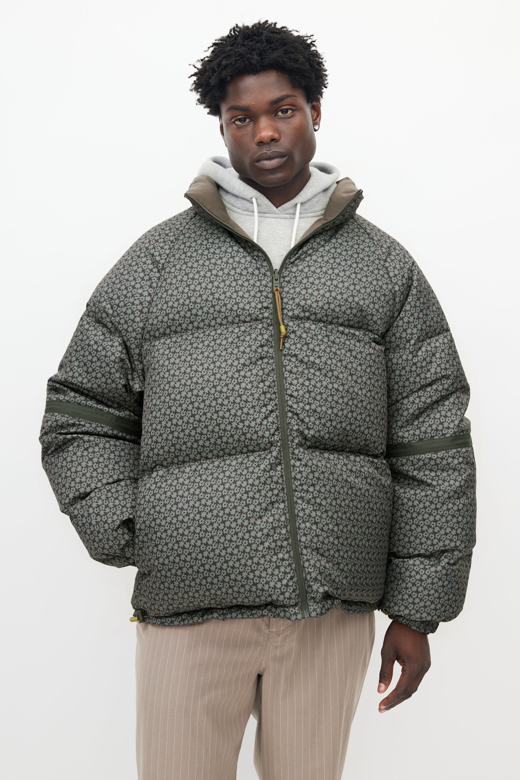 Acne Studios // Green Floral Reversible Down Puffer – VSP Consignment