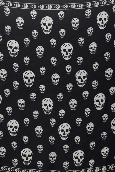 Alexander McQueen // Black & White Silk Skull Print Scarf – VSP Consignment