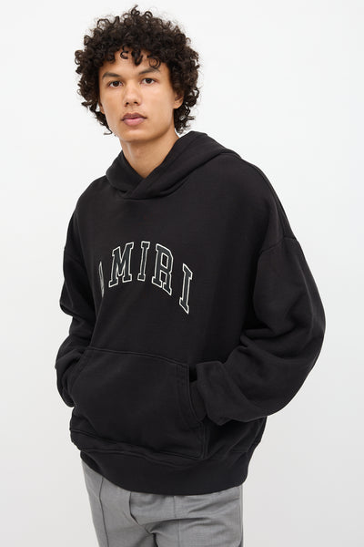 Amiri // Leather Patch Logo Hoodie – VSP Consignment