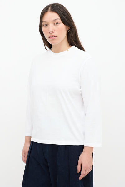 Anine Bing // White Logo Longsleeve T-Shirt – VSP Consignment
