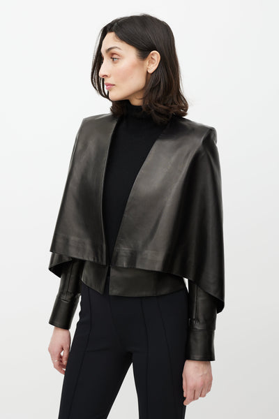 Balmain // Leather Cape Jacket – VSP Consignment
