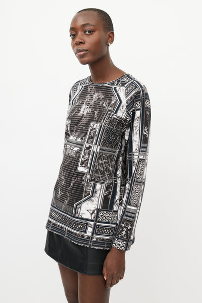 Balmain // Black & White Marble Top – VSP Consignment