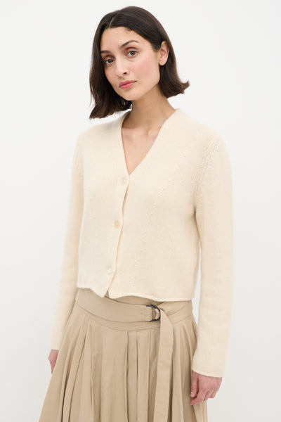 Brunello Cucinelli // Cream Cashmere V-Neck Cardigan – VSP Consignment