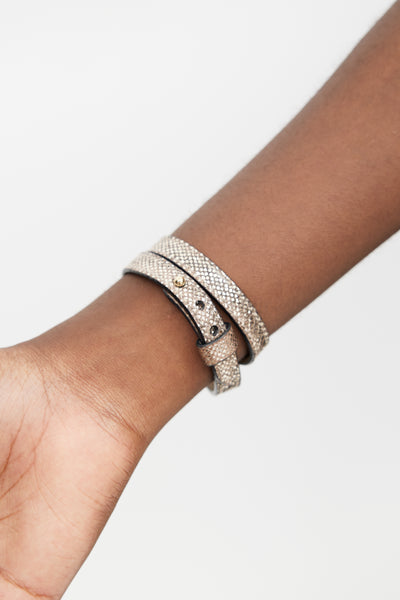 Bulgari // Gold & Black Leather Serpenti Forever Bracelet – VSP Consignment