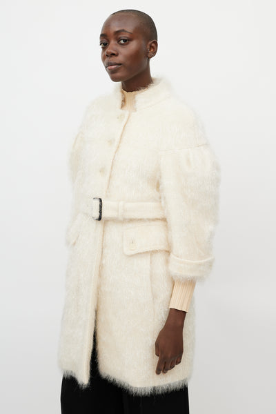 Burberry // Cream Wool & Nylon Metallic Shag Coat – VSP Consignment