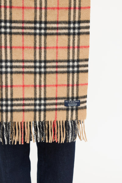 Burberry // Cashmere Nova Check Fringe Scarf – VSP Consignment