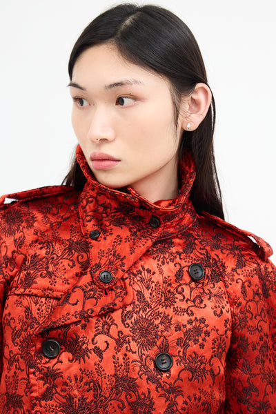 Comme des Garçons // Red & Black Satin Jacquard Jacket – VSP Consignment