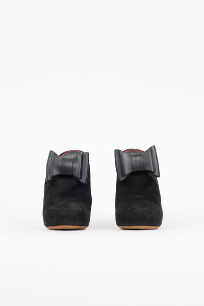 Celine // Suede Platform Bow Mule – VSP Consignment