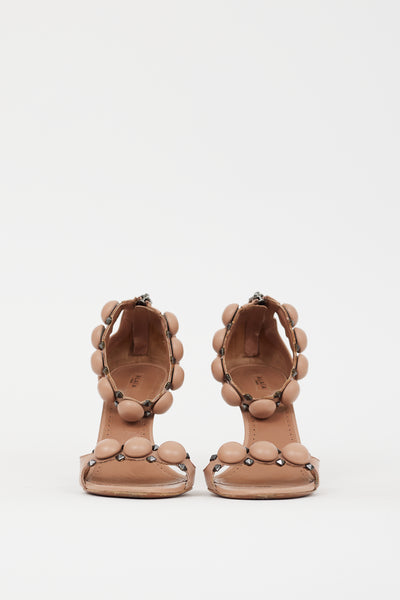 Alaïa // Pink & Silver Leather Bombe Sandal – VSP Consignment