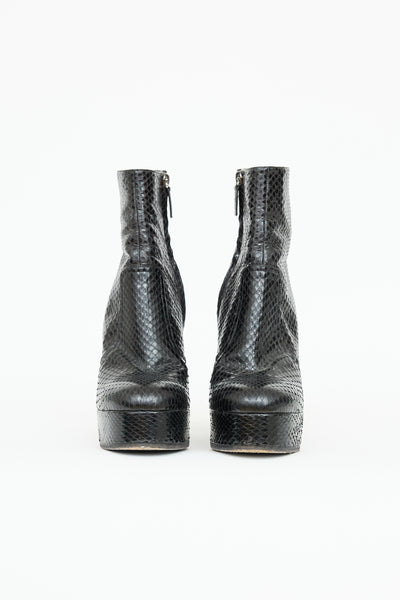 Roberto Cavalli // Platform Embossed Ankle Boot – VSP Consignment