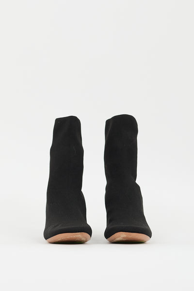 Celine // Black Ribbed Sock Boot – VSP Consignment