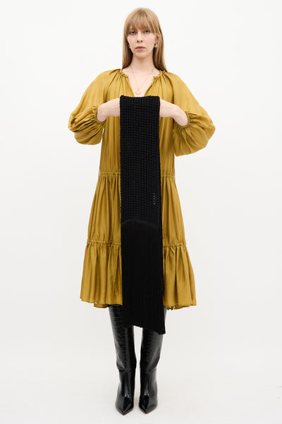 Celine // Black Crochet Fringe Scarf – VSP Consignment