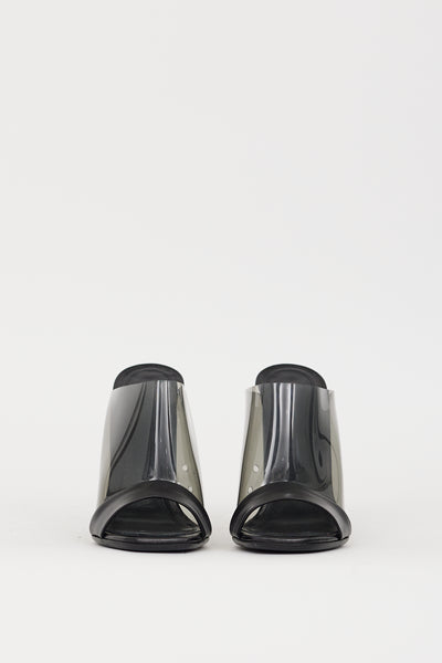 Celine // Black PVC & Leather Heeled Mule – VSP Consignment