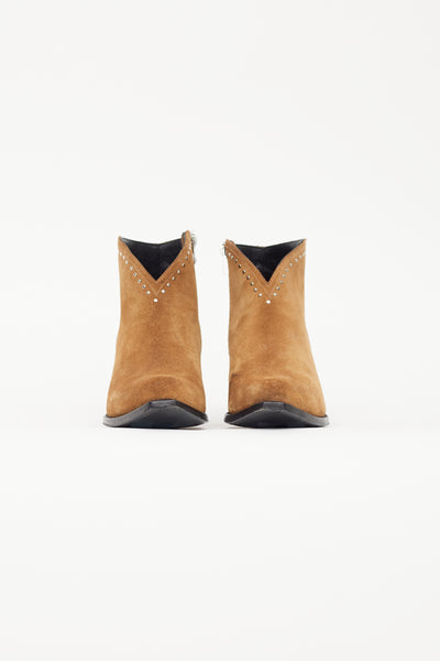 Celine // Brown Suede Western Studded Boot – VSP Consignment