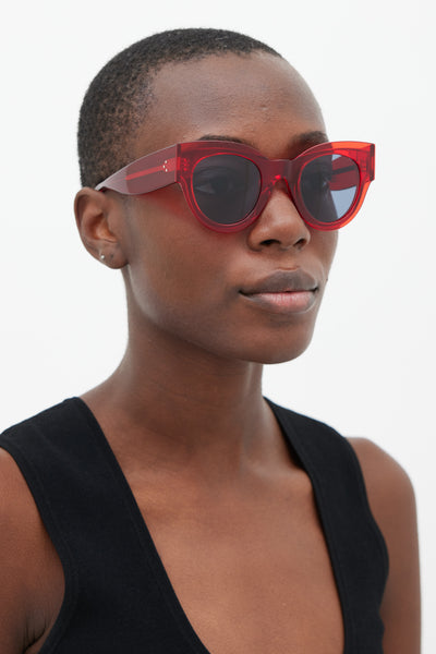Celine // Red CL4008I Circular Sunglasses – VSP Consignment