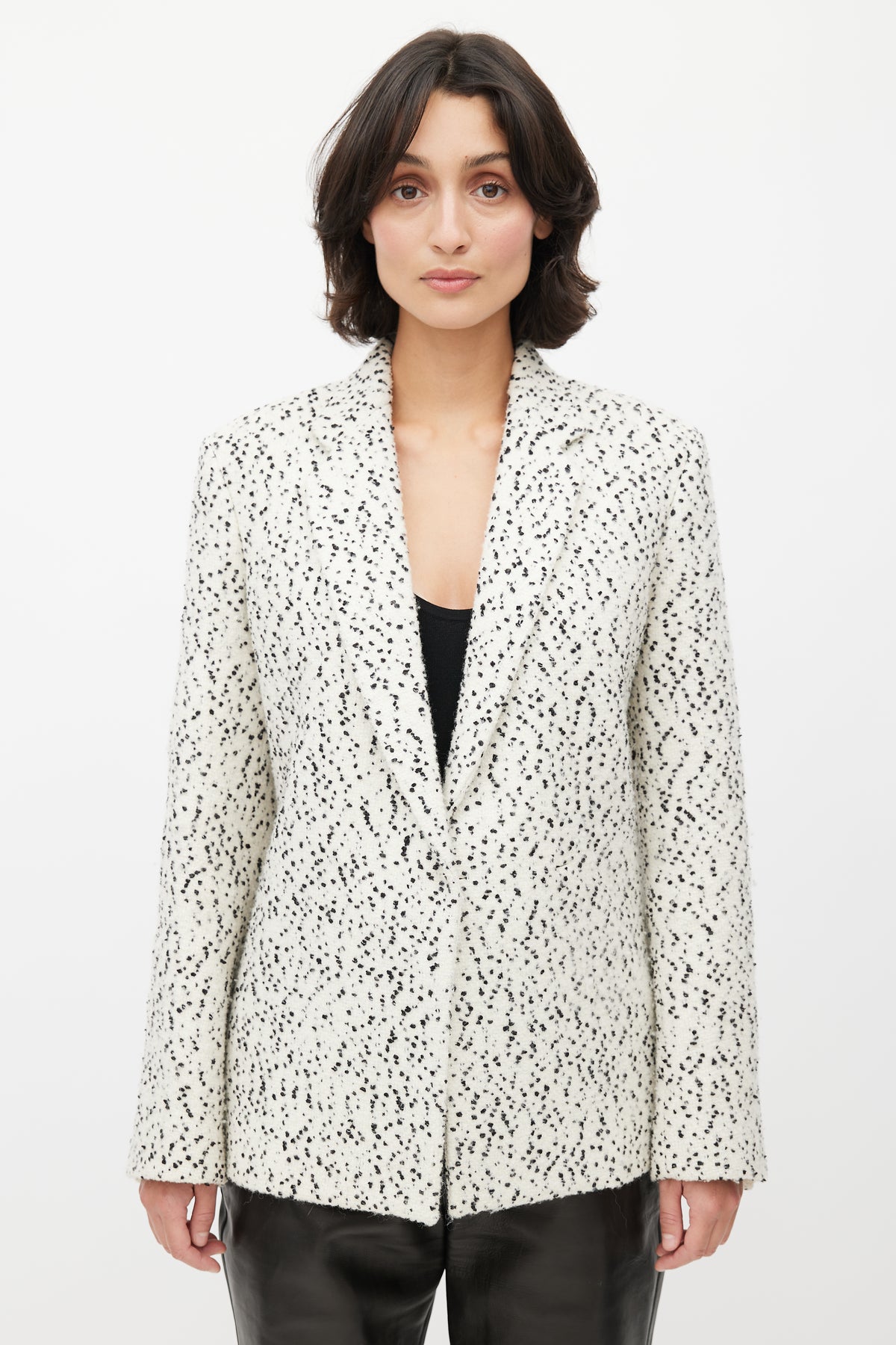Celine // White & Black Boucle Wool Blazer – VSP Consignment