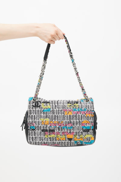 Chanel // 2015/16 Black & Multicolour Leather & Tweed Easy Fantasy Flap ...