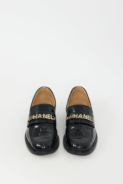 Chanel // Black Patent Leather Logo Loafer – VSP Consignment