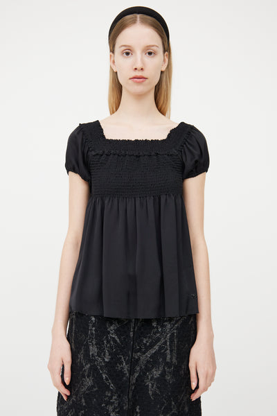 Chanel // Fall 2005 Silk Smocked Top – VSP Consignment