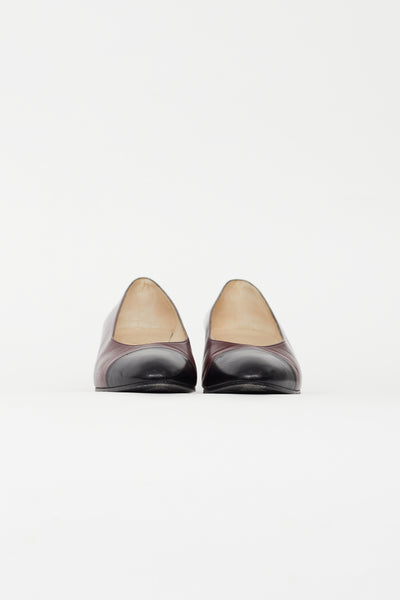 Chanel // Burgundy Leather Toe Cap Pump – VSP Consignment