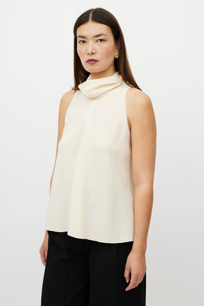 Chanel // FW 2008 Cream Crepe Wool Top – VSP Consignment