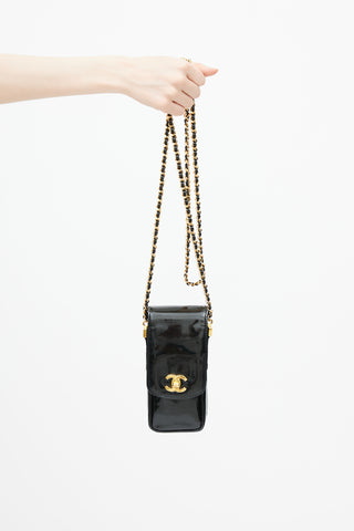 Chanel // Late 1990s Black Patent Mobile Crossbody Bag – VSP Consignment